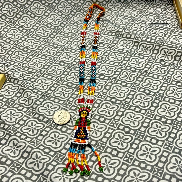 Jewelry | Vintage Native American Glass Seed Bead Panel Necklace With ...